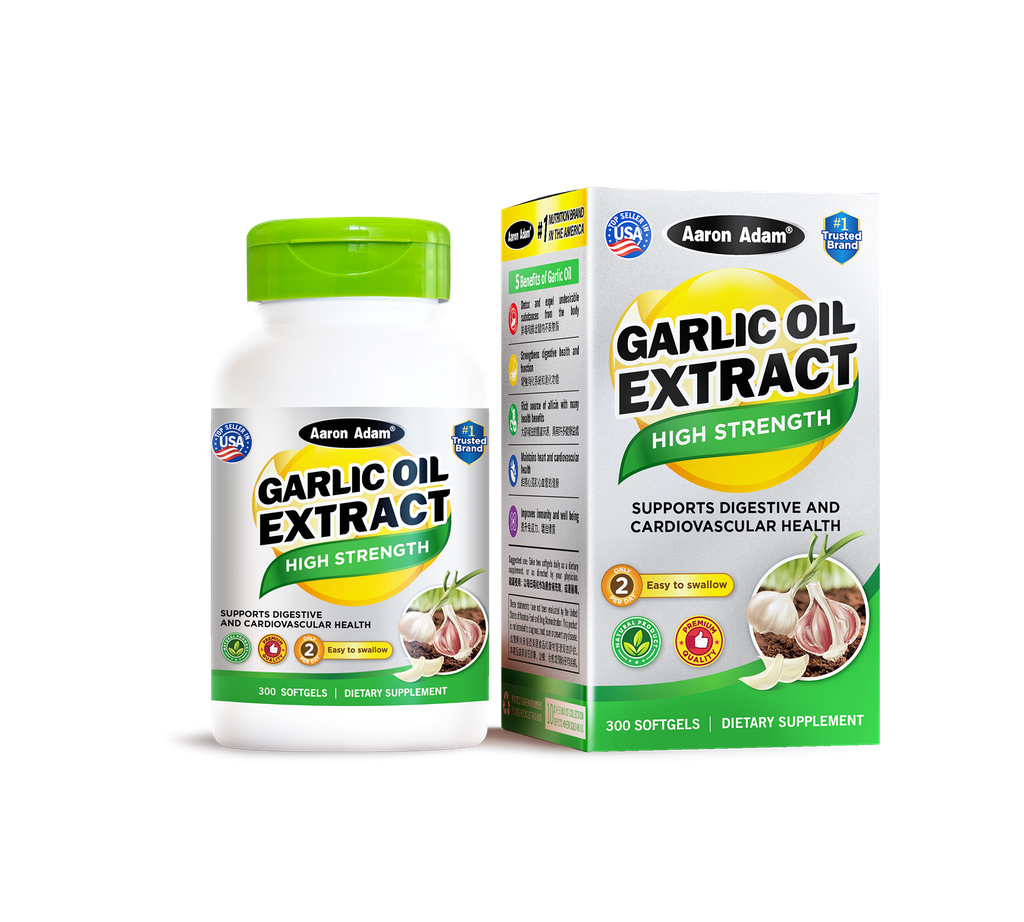 Garlic Oil Extract - 300 Softgels | Aaron Adam